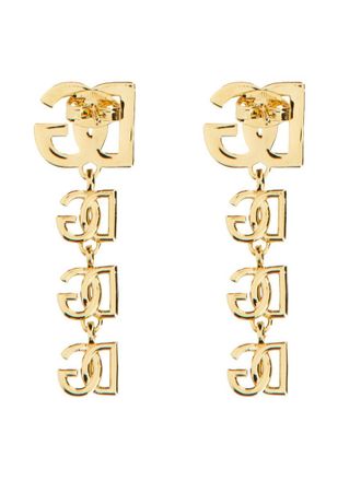 Dolce & Gabbana Logo-Charm Earrings - Gold