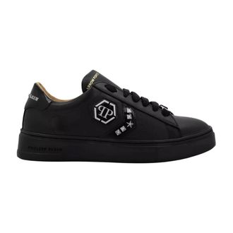 Philipp Plein Femme, Chaussures, Noir, Taille: 39 EU Lo-Top Leather Arrow Force Studs Baskets