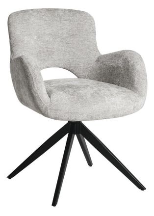 HowHomely Hellgrau Esszimmerstuhl | Drehbar Polsterstuhl Esszimmer 84x62x64 cm | Stuhl Samt mit Armlehne Esszimmer | Weiche und Ergonomisch Geformte K&uuml;chenst&uuml;hl