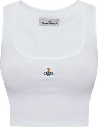 Vivienne Westwood Femme, Tops, Blanc, Taille: 36 FR Cropped Rib Vest