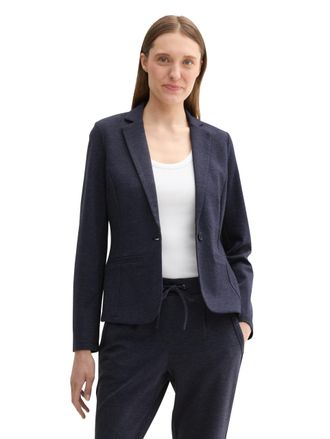 Tom Tailor Damen 1044580 Regular Fit Twill Blazer, 27650-Navy Structure, S