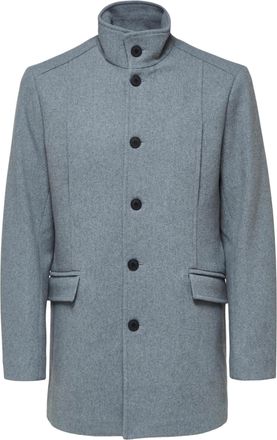 Selected Herren SLHMORRISON W Coat B NOOS Mantel, Grey Melange/Pattern:Twill, M