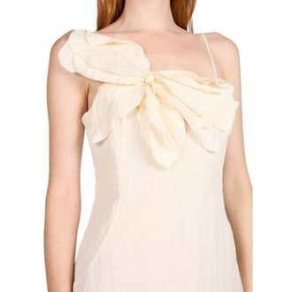 Blumarine Robe midi avec fleurs au d&eacute;collet&eacute;