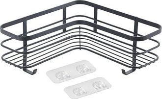 Metaltex ESTANTE BAÑO EN L CON ADHESIVO ORIGIN LAVA NEGRO