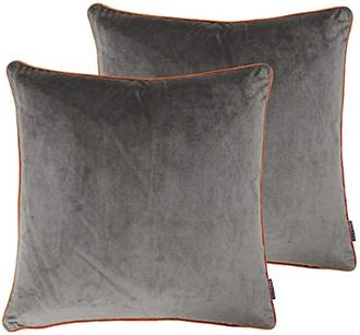 Riva Paoletti Meridian Twin Pack-Feder gef&uuml;llte Kissen, Polyester, Mokka/K&uuml;rbis, 55 x 55cm, 2