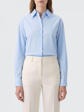 Aspesi Chemise coupe d&eacute;contract&eacute;e en popeline de coton &agrave; patte de boutonnage cach&eacute;e