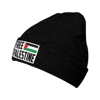 Generic &Eacute;pais Bonnet dhiver Tricot&eacute;, Palestine Libre! Je Soutiens la Palestine, Slouch Chapeau Tricot&eacute;, Tricoter Chapeau pour Sports, Adultes, Ski