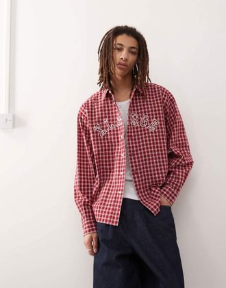 XLARGE Chemise &agrave; carreaux avec logo brod&eacute; - Rouge-Multicolore