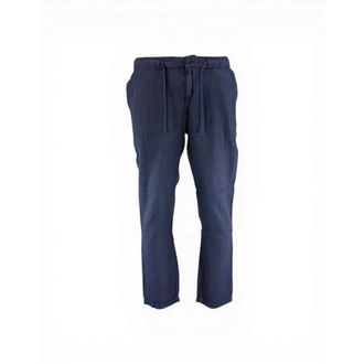 Roy Rogers Homme, Pantalons, Bleu, Taille: L Chino Heavy Linen Dyed