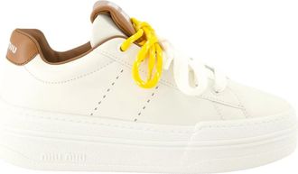 Miu Miu Ledersneaker - - Shoes - Damen - Wei&szlig; - 37 1/2 EU