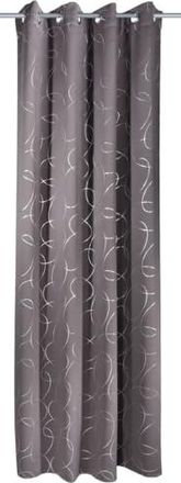 Gardinia Sehlbach Fertiggardine mit Ösen, Blackout Kreise, Anthrazit, 135 x 245 cm Gardinen, Blickdicht, Energiesparend, Wärmeabweisend, Schallabsorbierend, Ök