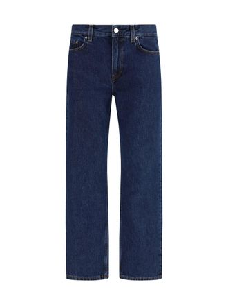 Toteme Womens Jeans Low Straight Indigo Cotton
