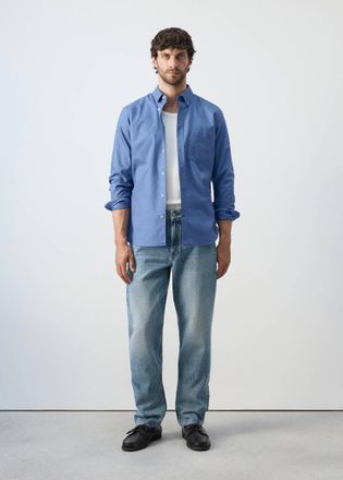 Mango Chemise Oxford l&eacute;g&egrave;re 100 % coton regular-fit bleu encre - Homme - XXL - MANGO MAN