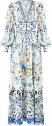 Camilla Femme, Robes, Multicolore, Taille: 40 FR Robe &agrave; ceinture fa&ccedil;onn&eacute;e avec manches fronc&eacute;es