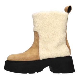 N&deg;21 Femme, Chaussures, Beige, Taille: 41 EU Bottines en daim et fausse fourrure