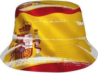 Generic Chapeau De Seau Unisexe Image du Drapeau Espagnol Chapeau De Plage &Eacute;t&eacute; Respirant Bonnet Soleil, pour De P&ecirc;che, Le Camping, La Randonn&eacute;e, 56-58cm
