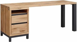 Massivmoebel24 Schreibtisch Wildeiche 220x55x76 natur geölt villanders 142