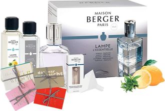Lampe Berger Paris Starterset FRÜHLINGSFRISCHE eckig (inkl. 2 Düfte) 250ml Neutral,250ml Zitronen Verbene - inkl. 1 Überraschungskarte von Langelütje I das Origina