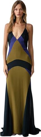 Patrizia Pepe Robe longue color block - Femme - Robes - Multicolore - Taille: 36 FR