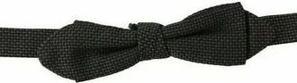 Dolce & Gabbana Mens Gray Pattern Silk Adjustable Neck Bow Tie