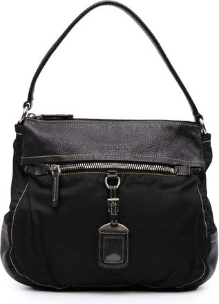 Prada Hobo Bags - Leather and Tessuto Shoulder Bag - Gr. unisize - in Schwarz - für Damen