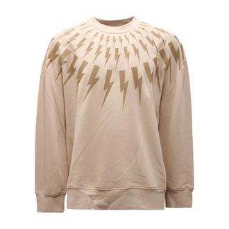 Neil Barrett Fair-Isle Thunderbolt Sweatshirt - - Sweatshirts & Hoodies - Herren - Beige - L