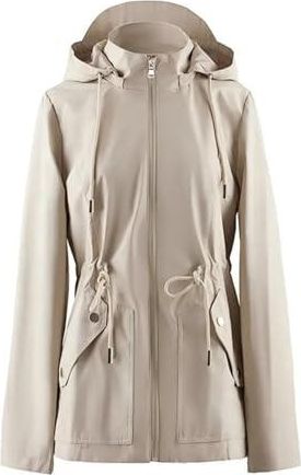 Generic Veste de pluie l&eacute;g&egrave;re &agrave; capuche pour femme 2026, blanc, XXL