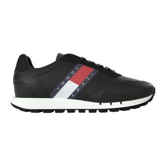 Tommy Jeans Retro RU Sneakers Schwarz Kunstleder - - Shoes - Herren - Schwarzk - 42 EU