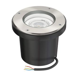 LEDs Com Boden-Einbauleuchte BOFU f&uuml;r au&szlig;en schwenkbar Edelstahl rund IP67 150mm &Oslash; inkl. LED Lampe (warmwei&szlig;, 5,4W, 510lm, 45&deg;)