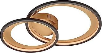 Trio Leuchten LED Deckenleuchte Granada 673810232, Metall Schwarz matt/goldfarbig, inkl. 29 Watt LED, Switch Dimmer