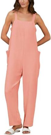 Generic Salopette pour femme - Jambes larges - Combinaison sans manches - Jambes larges - Style bohème - Pantalon dété ample - Pantalon de travail décontracté