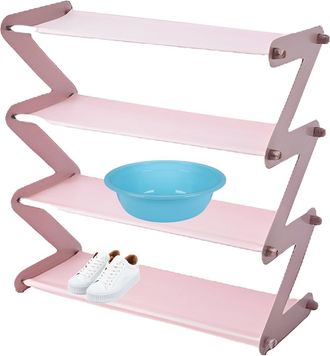 Generic Kleines Schuhregal mit 4 Etagen, kleiner Organizer stapelbar, robust, schmales Schuhregal, wasserdichter und platzsparender Schuhsteuerungs-Organizer 