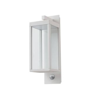 Lucande LED Wandleuchte außen Ferdinand mit Bewegungsmelder (spritzwassergeschützt (Modern) in Weiß aus Aluminium (1 flammig,) - Wandlampe für Außenwand/Hausw