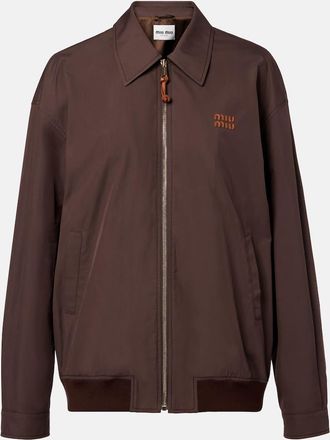 Miu Miu Blouson en coton mélangé à logo