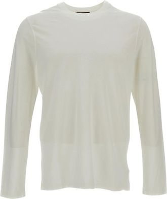 Zanone Homme, Tops, Blanc, Taille: XL Maglietta girocollo a maniche lunghe