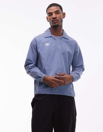 Umbro Drill - Top - Bleu d&eacute;lav&eacute;/blanc