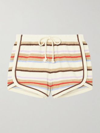Veronica Beard Mulberry Shorts Aus Gestreiftem Frottee Aus Einer Baumwollmischung - Creme