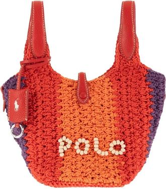 Polo Ralph Lauren Shopper & Totes - Small Crocheted Polo Play Tote Bag - Gr. unisize - in Rot - f&uuml;r Damen