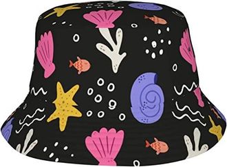 Generic Casual Seau Chapeau Motif à thème Marin Chapeaux de Soleil de Plage Mode Extérieur Casquette pour pêche Filles Golf