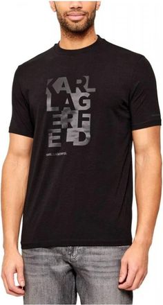 Karl Lagerfeld Homme, Tops, Noir, Taille: XL T-shirt ras du cou