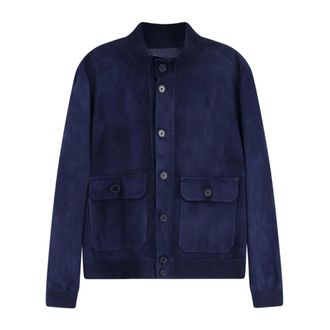 Salvatore Santoro Wildleder Bomberjacke - - Jackets - Herren - Blau - L