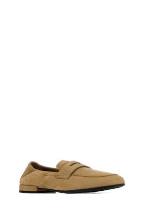 Prada Womens Shuffle Loafer Beige Leather
