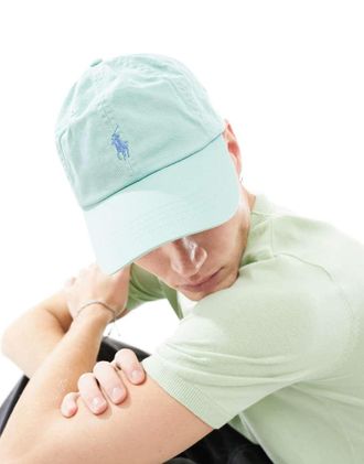 Polo Ralph Lauren Twill-Baseballkappe in Hellgr&uuml;n mit Markenlogo