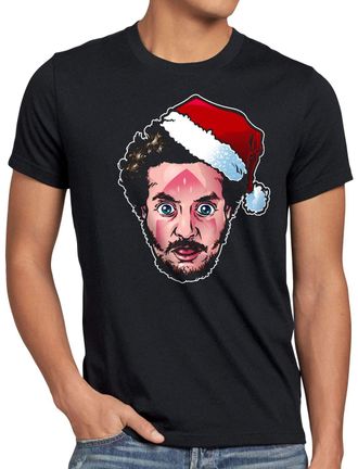 style3 Bandit Marv Herren T-Shirt Kevin b&uuml;geleisen allein Weihnachten, Gr&ouml;&szlig;e:4XL, Farbe:Schwarz
