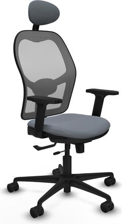 Piqueras y Crespo Schreibtischstuhl mit 2D-Armen, h&ouml;henverstellbarer Lendenwirbelst&uuml;tze und festem Kopfteil, ausgestattet mit Syncro/Traslack und injiziertem Schaumstof