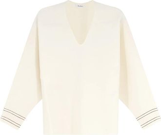 Max Mara Femme, Pulls, Blanc, Taille: 38 FR Pull en laine Mxmundici