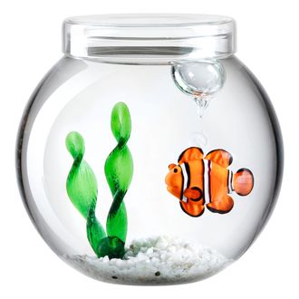 Leonardo Leonardo Mare Dekoset mit Aquarium, Seegras und Fisch, schwimmender Nemo und standfeste Algen, Fisch Tank mit Ornamenten, Mehrfarbig, 14,3 x 14,9 x 14