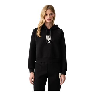 A|X Armani Exchange SweaT-shirt &agrave; logo clout&eacute; - Femme - Sweatshirts et sweats &agrave; capuche - Noir - Taille: 36 FR