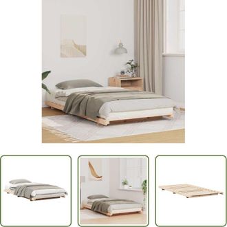 vidaXL vidaXL Kiefer - Bodenbettgestell Braun 100 x 220 cm Massivholz Kiefer