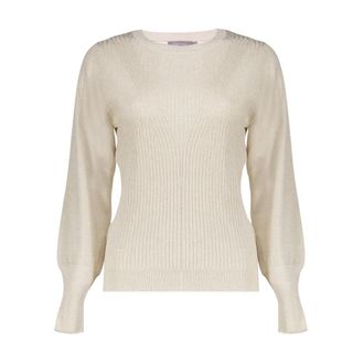 Geisha Pullover V Design Lurex - - Knitwear - Damen - Beige - S